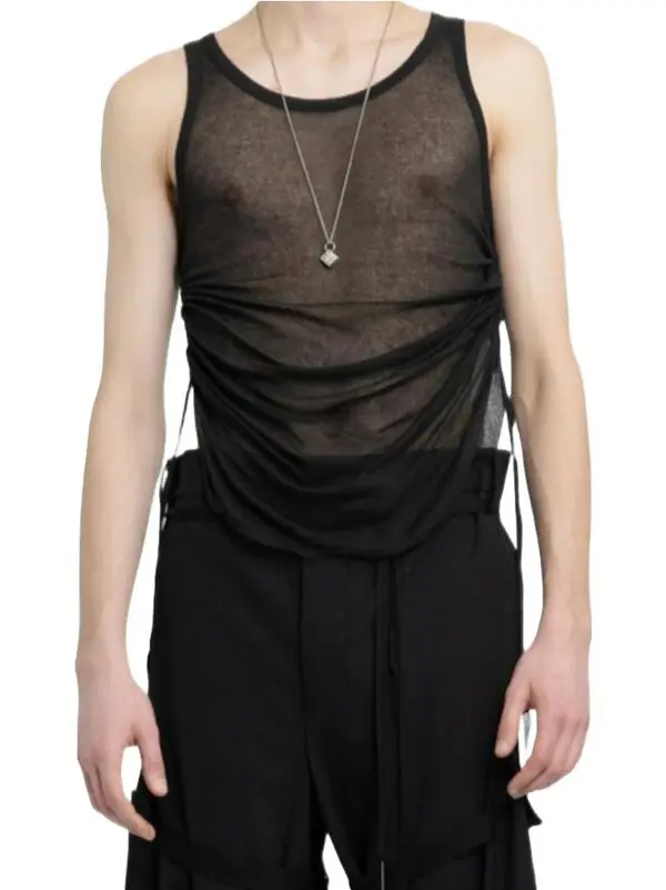 ANN DEMEULEMEESTER Sleeveless Vest With Pleated Details - Black