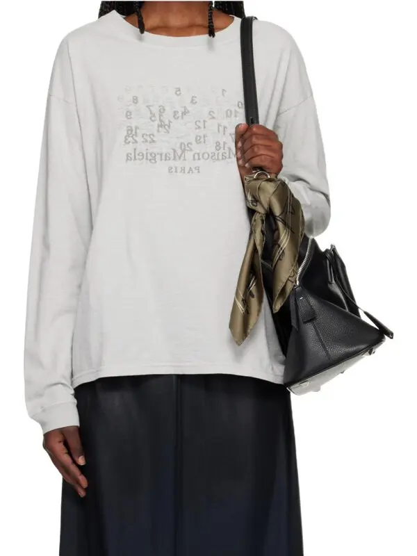 MAISON MARGIELA Long Sleeve Logo T-shirt - White