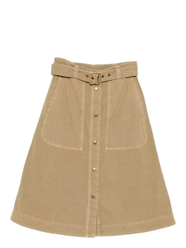 Moncler Belted Knee-length Skirt - Khaki