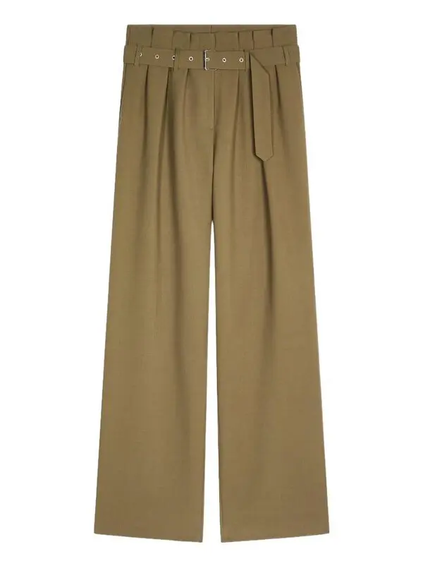 Dries Van Noten Peaches Belted Pants - Khaki