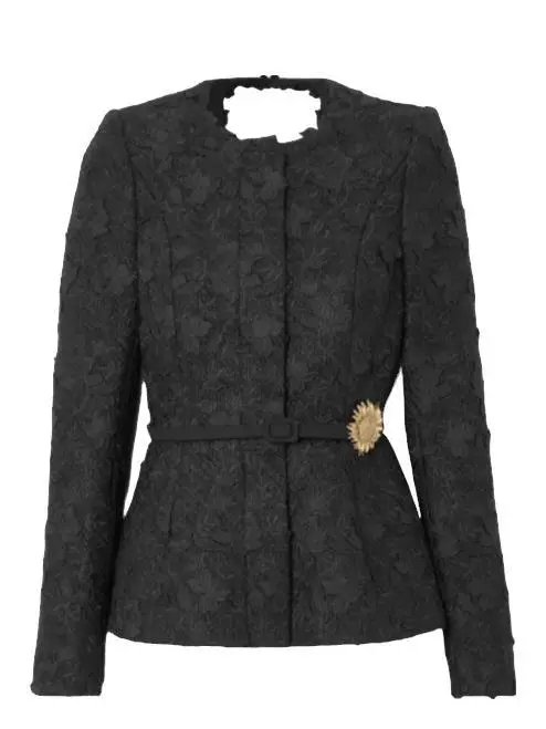 Oscar De La Renta Lace Coat - Black
