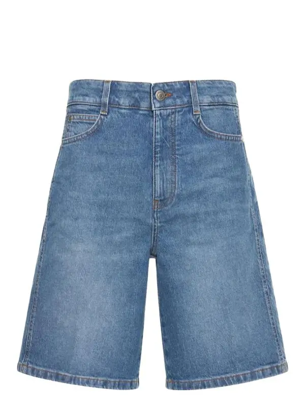 Stella McCartney Logo Denim Shorts - Blue