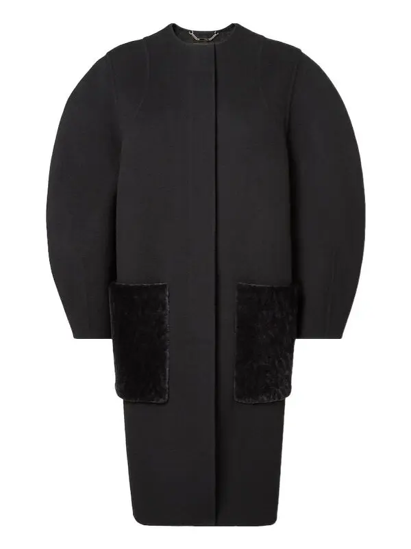 Fendi Single Breasted Midi Coat - Black