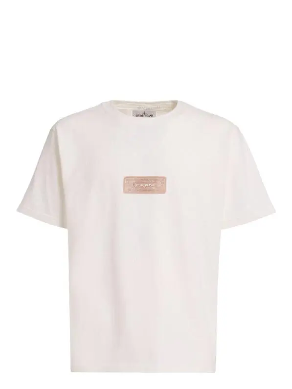 Stone Island Raw Beauty Cotton Jersey S/s T-shirt - Natural