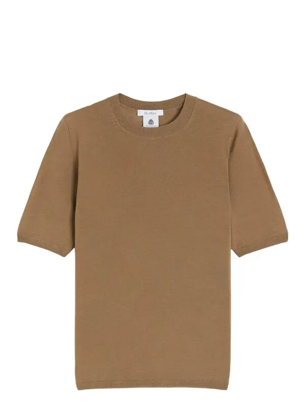 Max Mara Gerico Short-sleeved Knitted Jumper - Hazelnut Brown