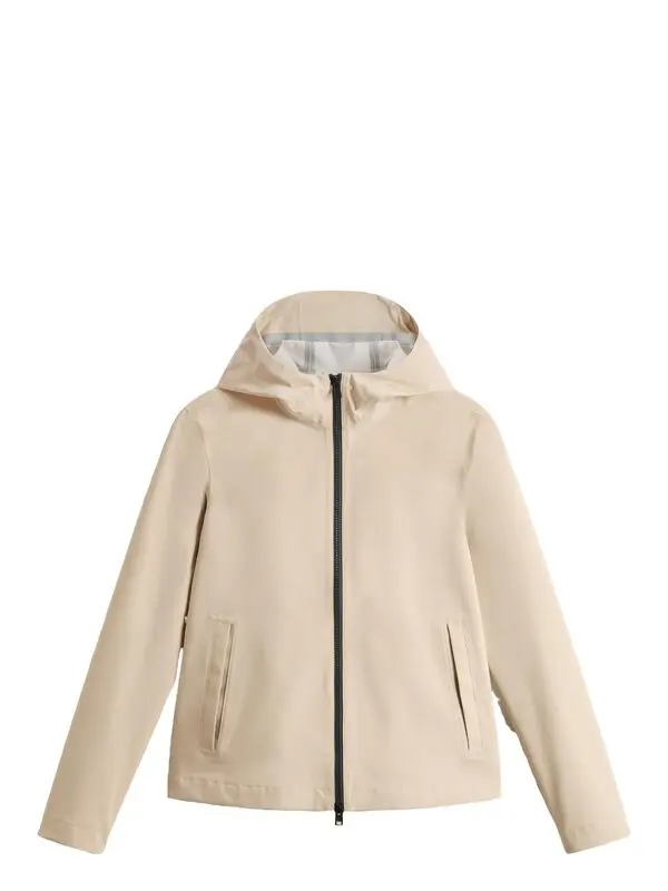 Woolrich Hooded Zip-up Jacket - White Pepper