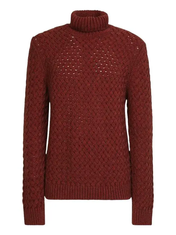 LARDINI Roll-neck Knitted Jumper - Brown