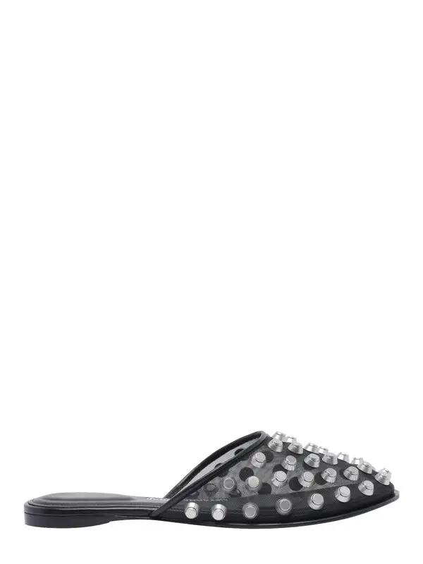 Alexander Wang Studded Mesh Mules - Black
