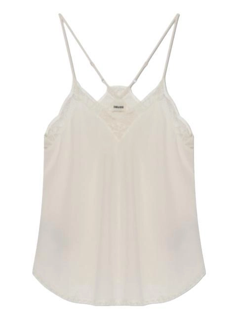 Zadig&Voltaire Christy V-neck Lace Top - Cream