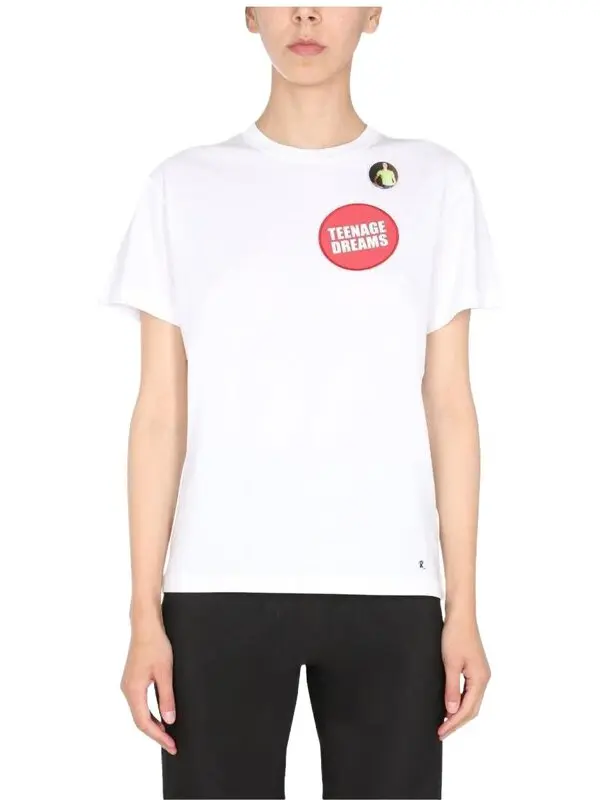 Raf Simons Teenage Dreams Patched Cotton T-shirt - White