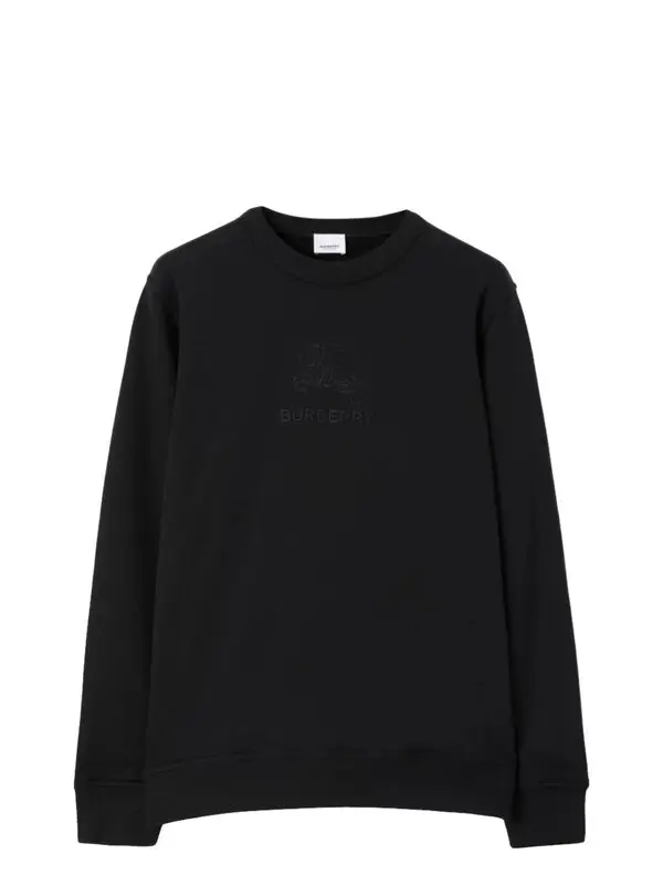 Burberry Crewneck Sweatshirt With Embroidered Logo - Black