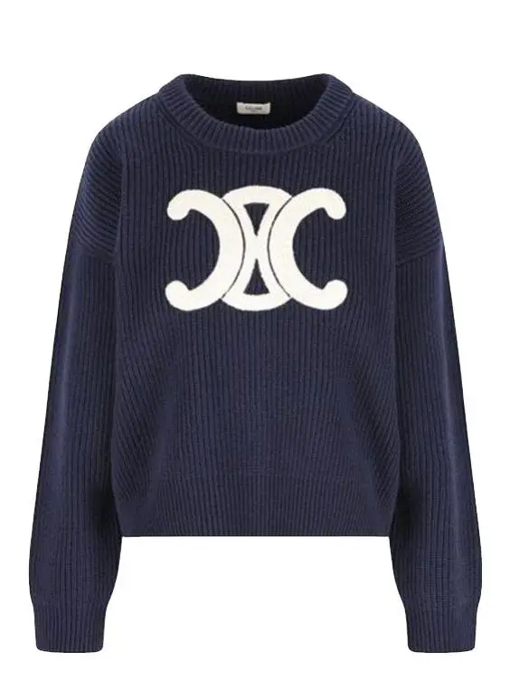 Celine Ribbed Wool Crew Neck Sweater - No