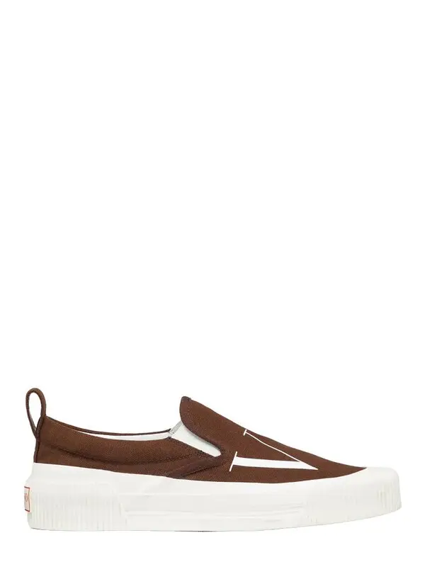 Valentino Garavani Vltn Printed Slip-on Sneakers - Brown