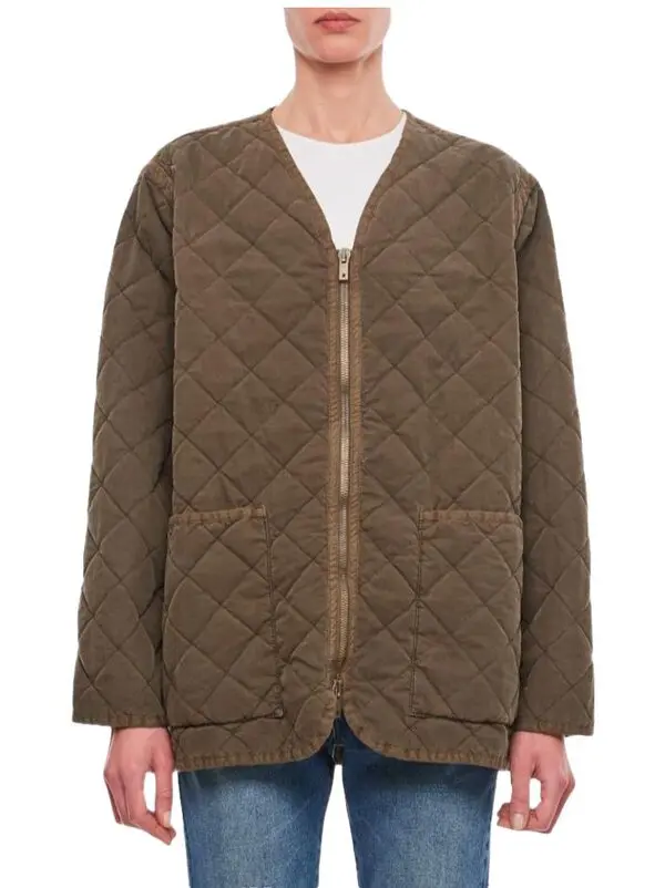 GOLDEN GOOSE Quilted Zip-up Jacket - Brown