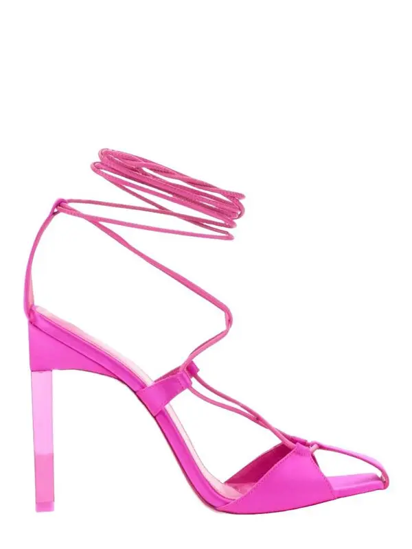 Attico Adele Lace-up High-heeled Sandals - Pink