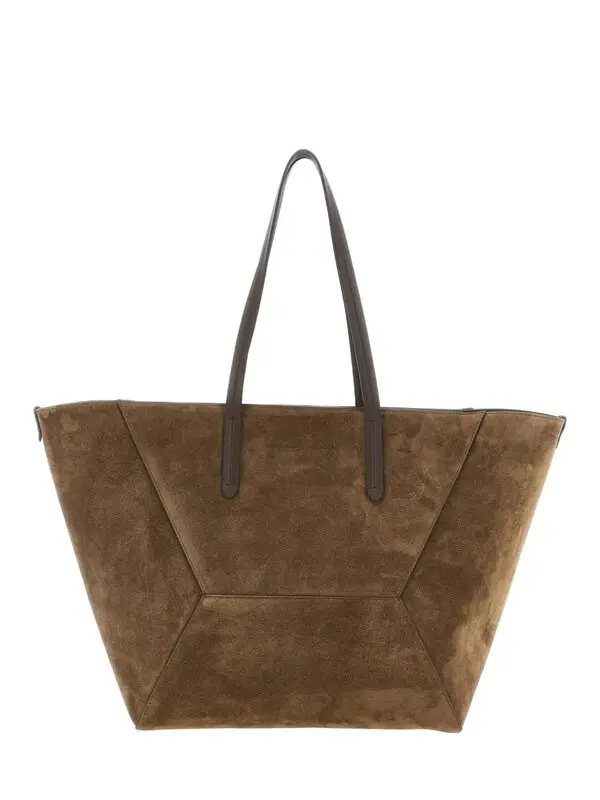 Brunello Cucinelli Shopper Bag With Monili Details - Brown