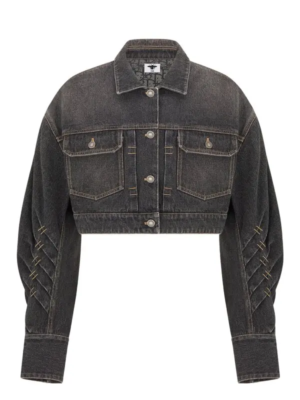 Dior Denim Jacket With Classic Bee And Cd Logo Embroidery - Black