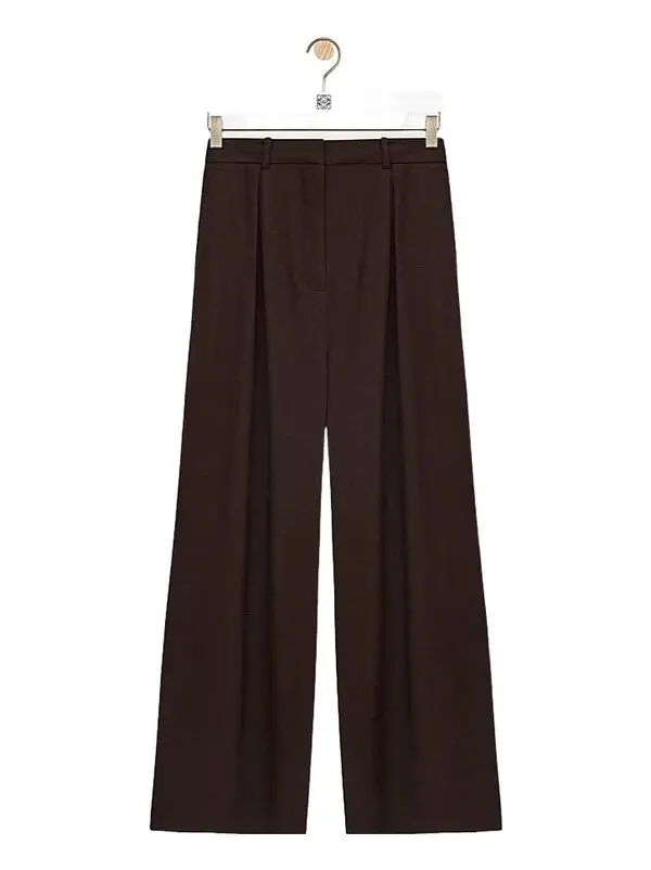 Loewe Straight Leg Pleated Trousers - Brown