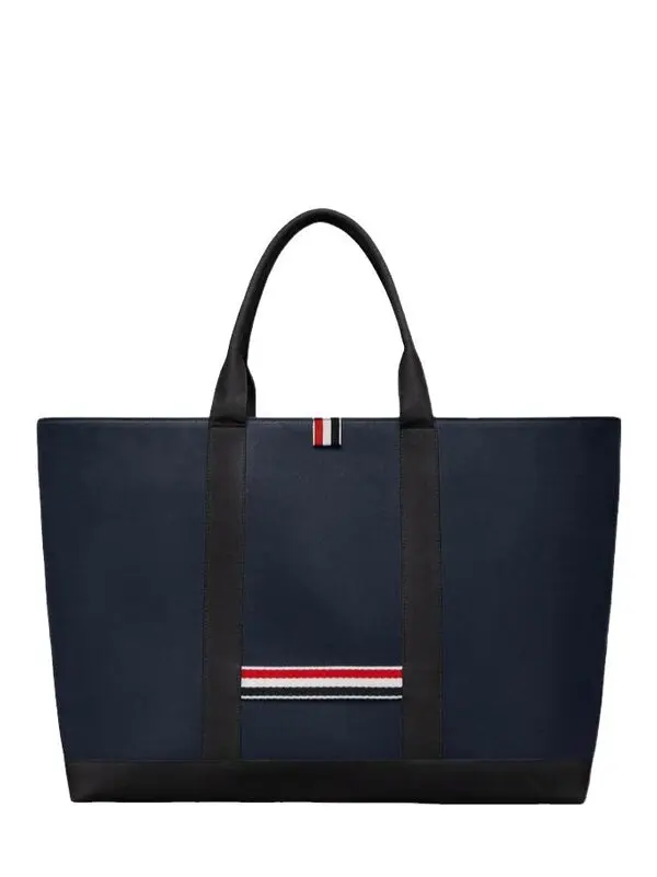 Thom Browne Striped Medium Tote Bag - Navy Blue