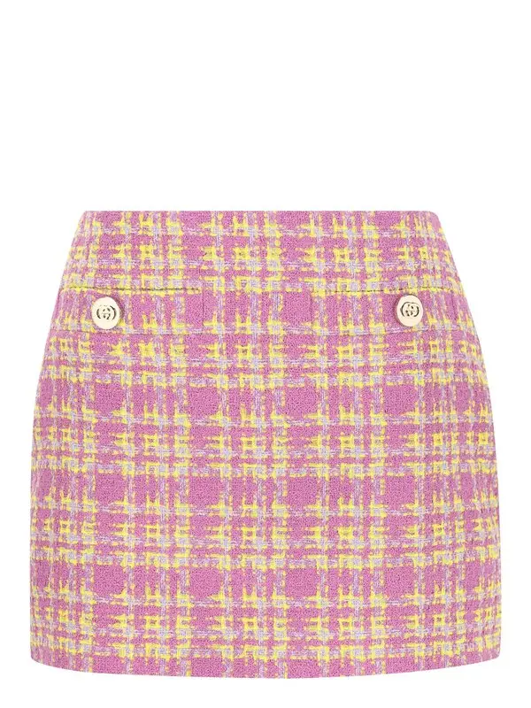 Gucci Tweed Button Detailed Skirt - No