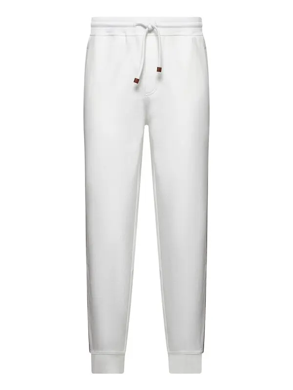 Brunello Cucinelli Drawstring Regular Fit Trousers - White