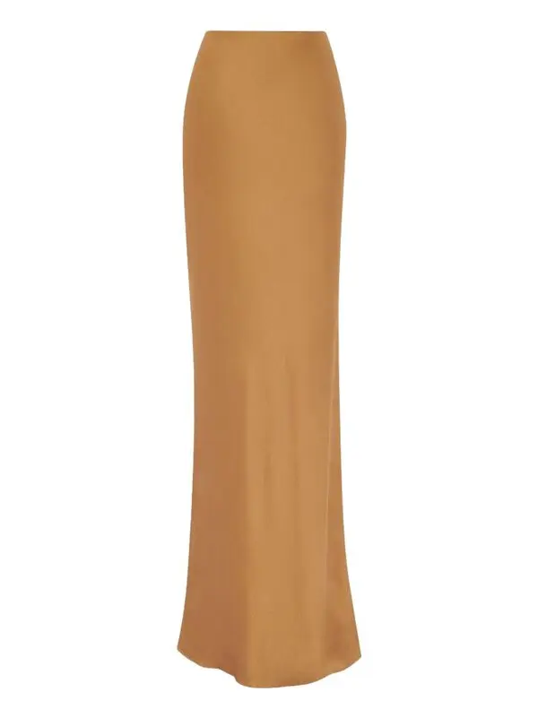 Saint Laurent Low Waist Maxi Skirt - Brown