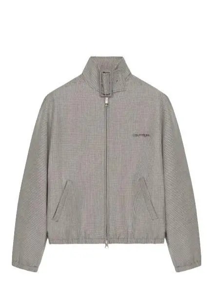 COURREGES Houndstooth Bomber Jacket - Natural/red/black