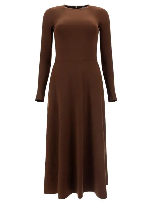Balenciaga Long Sleeve Maxi Dress - Brown