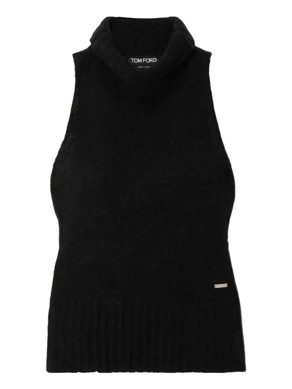 TOM FORD Sleeveless High Neck Vest - Black