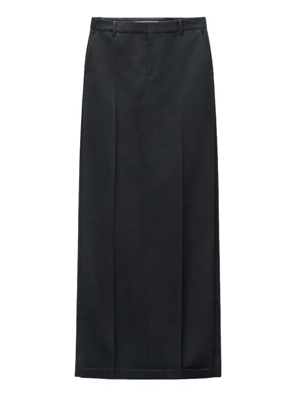 Alexander Wang Mid Rise Tailored Maxi Skirt - Black