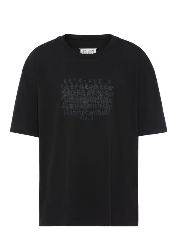 MAISON MARGIELA Numeric Logo Print T-shirt - Black