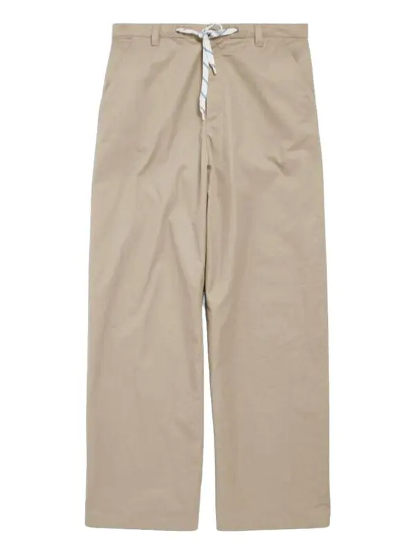Balenciaga Drawstring Waist Wide-leg Trousers - Beige