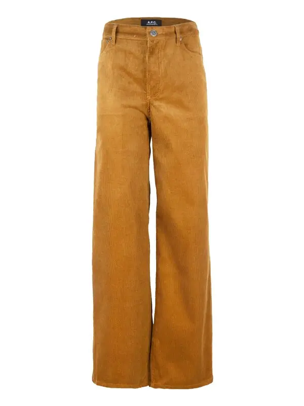 A.p.c. Corduroy Straight Leg Trousers - Brown