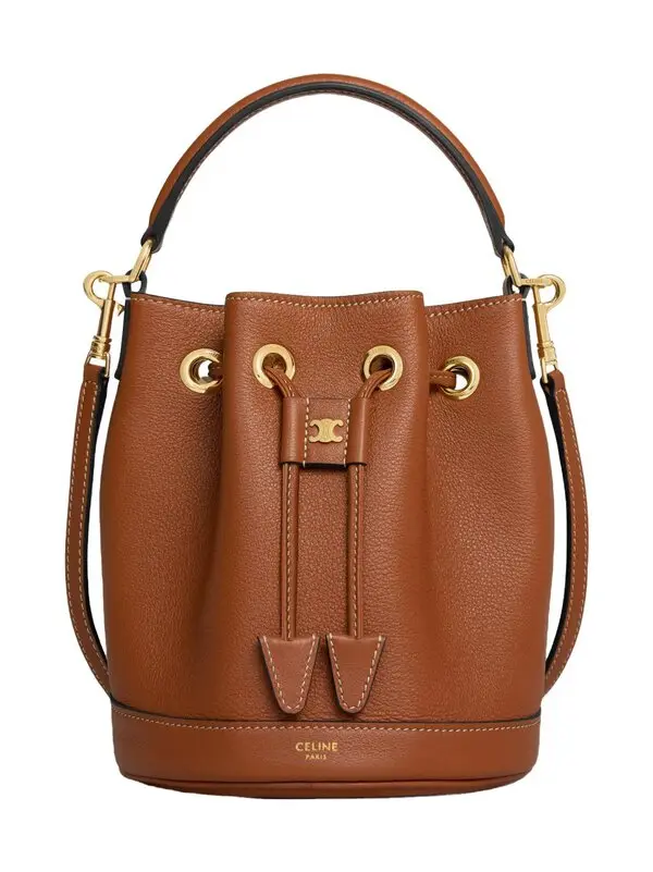 Celine Teen Clara Bag In Supple Grained Calfskin - Tan