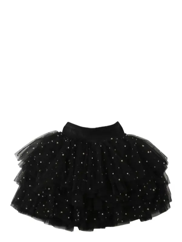 Balmain Sequined Tulle Skirt - Black