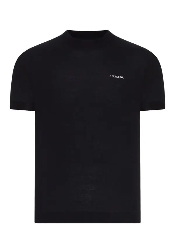 Prada Logo Detailed Short-sleeved T-shirt - Black