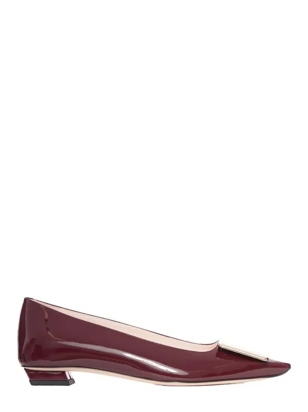 ROGER VIVIER Belle Buckled Ballerina Flats - Bordeaux