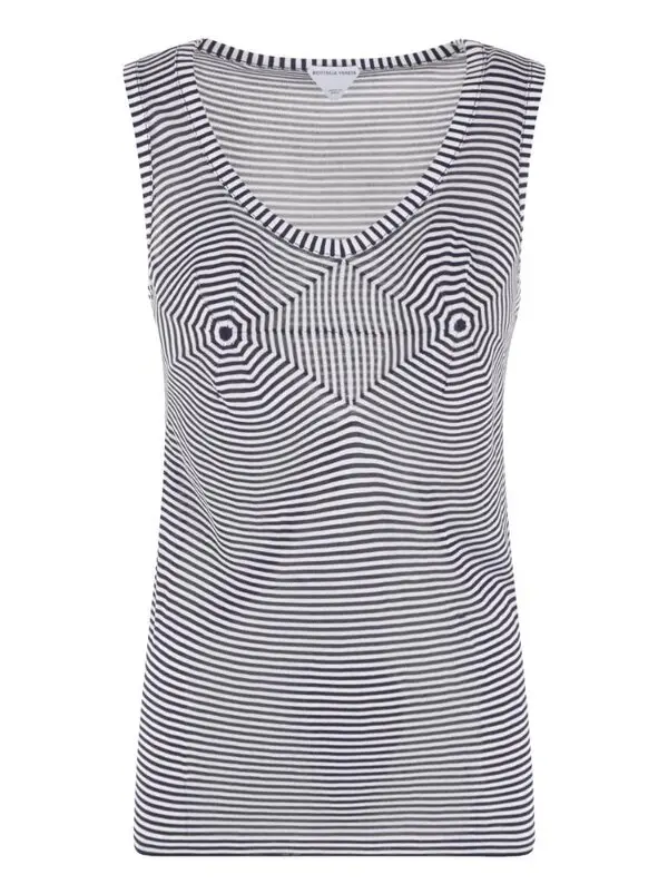 Bottega Veneta Striped Sleeveless Top - White