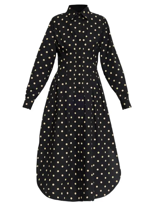 Moschino Polka Dot Print Long Sleeve Dress - Black