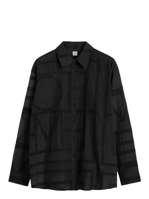 TOTEME Geometric Embroidered Shirt - Black