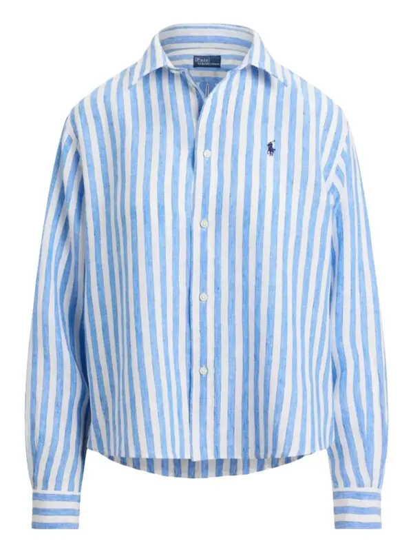 Polo Ralph Lauren Striped Long Sleeve Shirt - White Blue Multi
