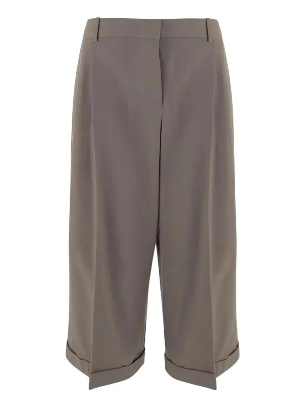 THE ROW Cropped Wool Trousers - Beige
