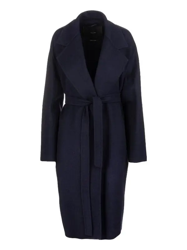 Max Mara Doppia Girdle Coat - Black