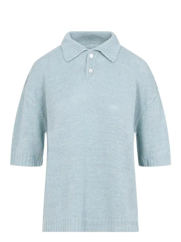 MAISON MARGIELA Gardening Knit Polo Shirt - Light Blue