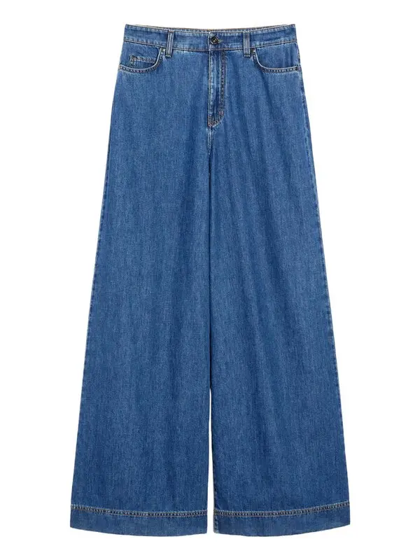 Max Mara Vega Wide Leg Jeans - Blue