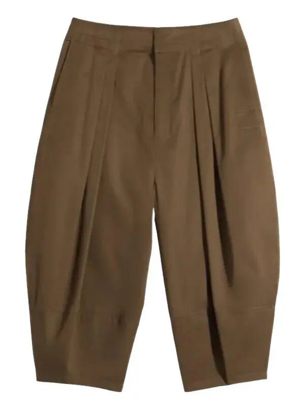 LEMAIRE Pleat Detailed Balloon Bermuda Shorts - Bronze
