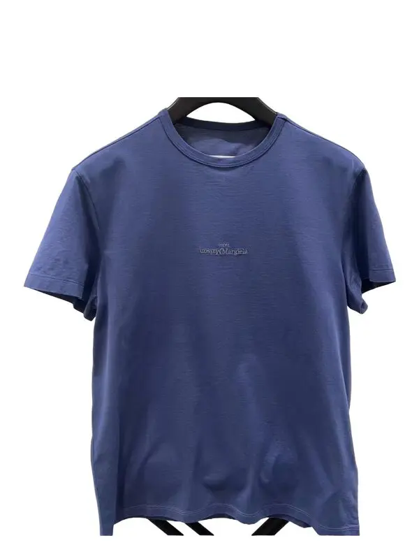 MAISON MARGIELA Logo Embroidered Crewneck T-shirt - Blue