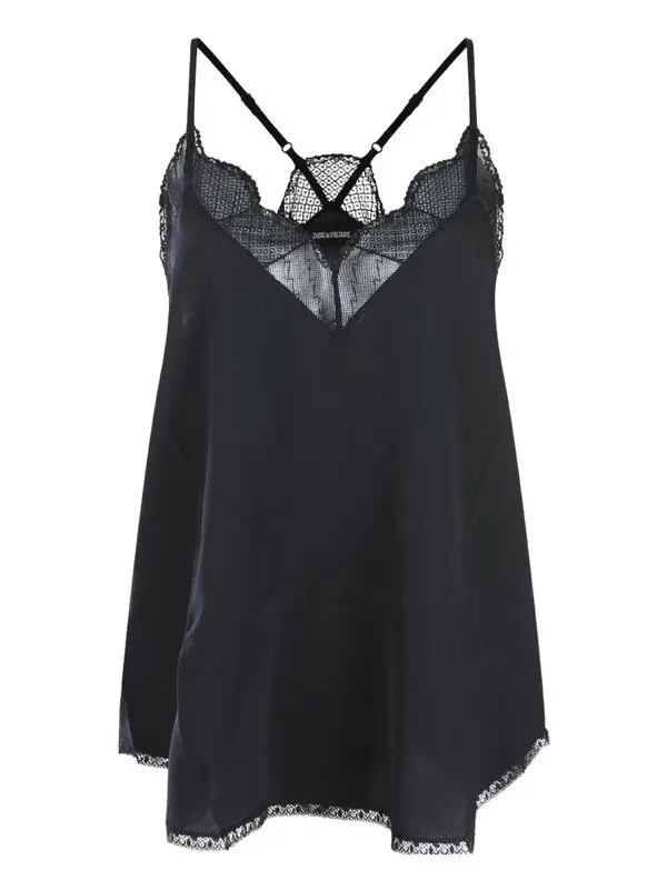 Zadig&Voltaire Christy V-neck Lace Top - Black