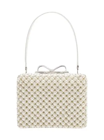 SELF-PORTRAIT Pearl Embellished Tote Bag - White