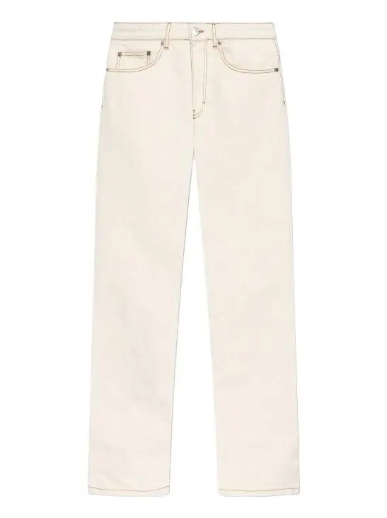 Ami Contrast Stitch Jeans - Cream